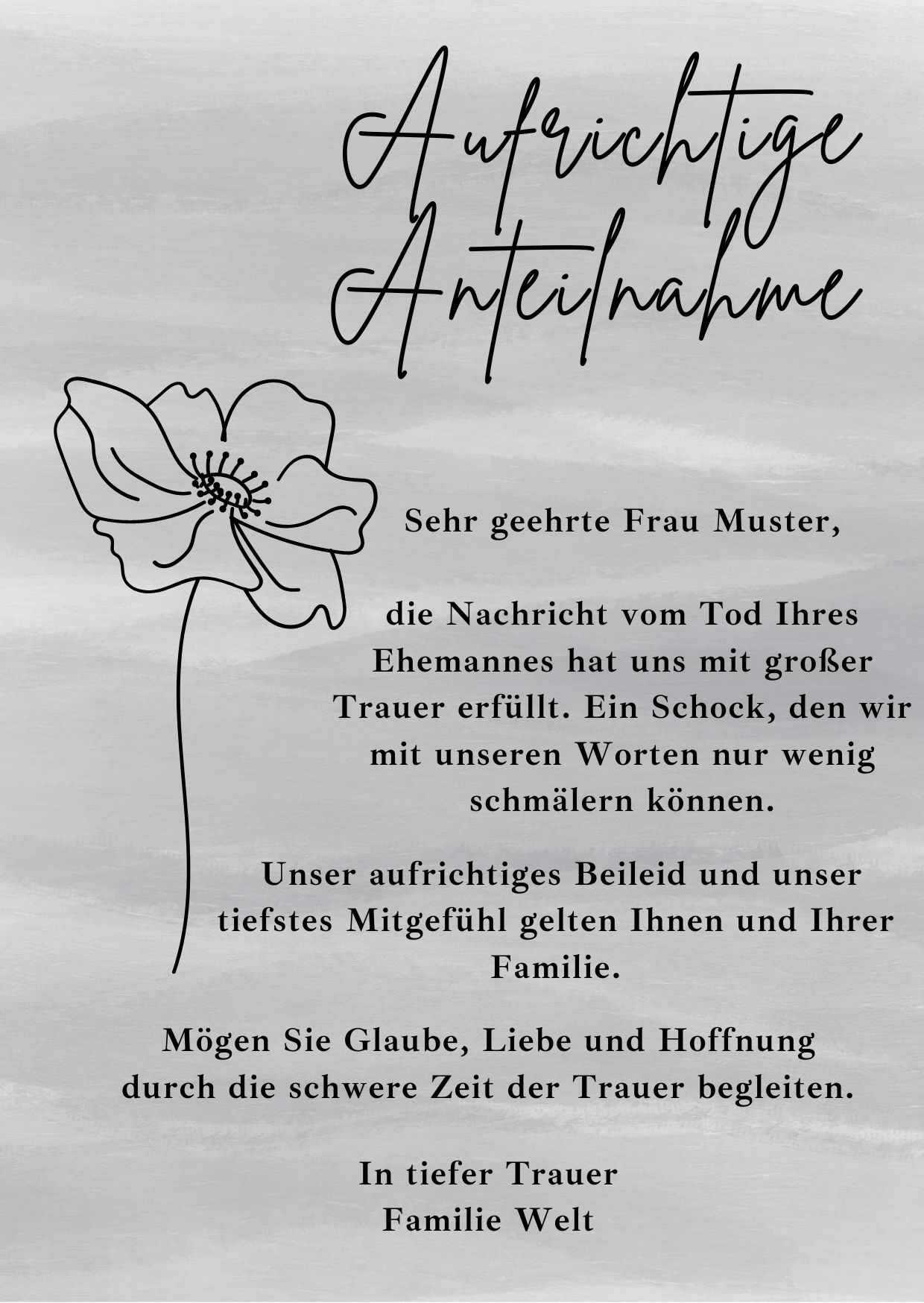 Wie schreibe ich eine Beileidskarte? - Hilfreiche Vorlagen